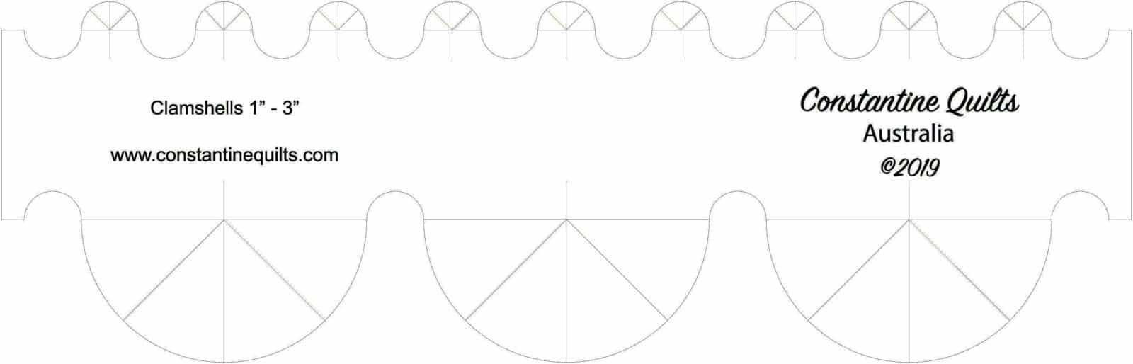 1" & 3" Clamshell Ruler | Constantine Quilts | Australian made rulers