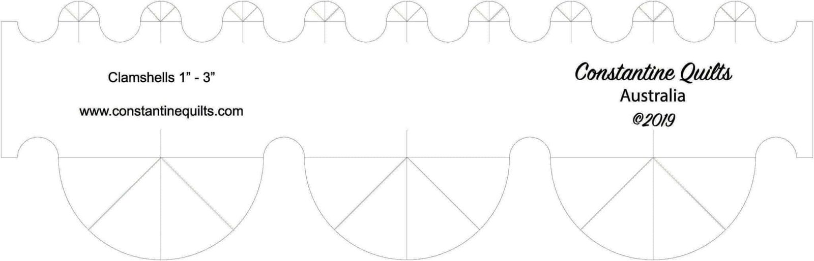 1" & 3" Clamshell Ruler | Constantine Quilts | Australian made rulers